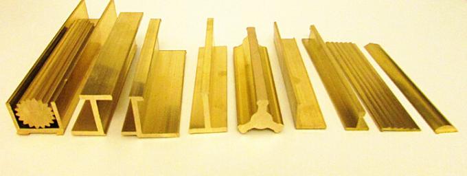Durable Solid Brass L Shape Door Channel / Copper Alloy Profiles